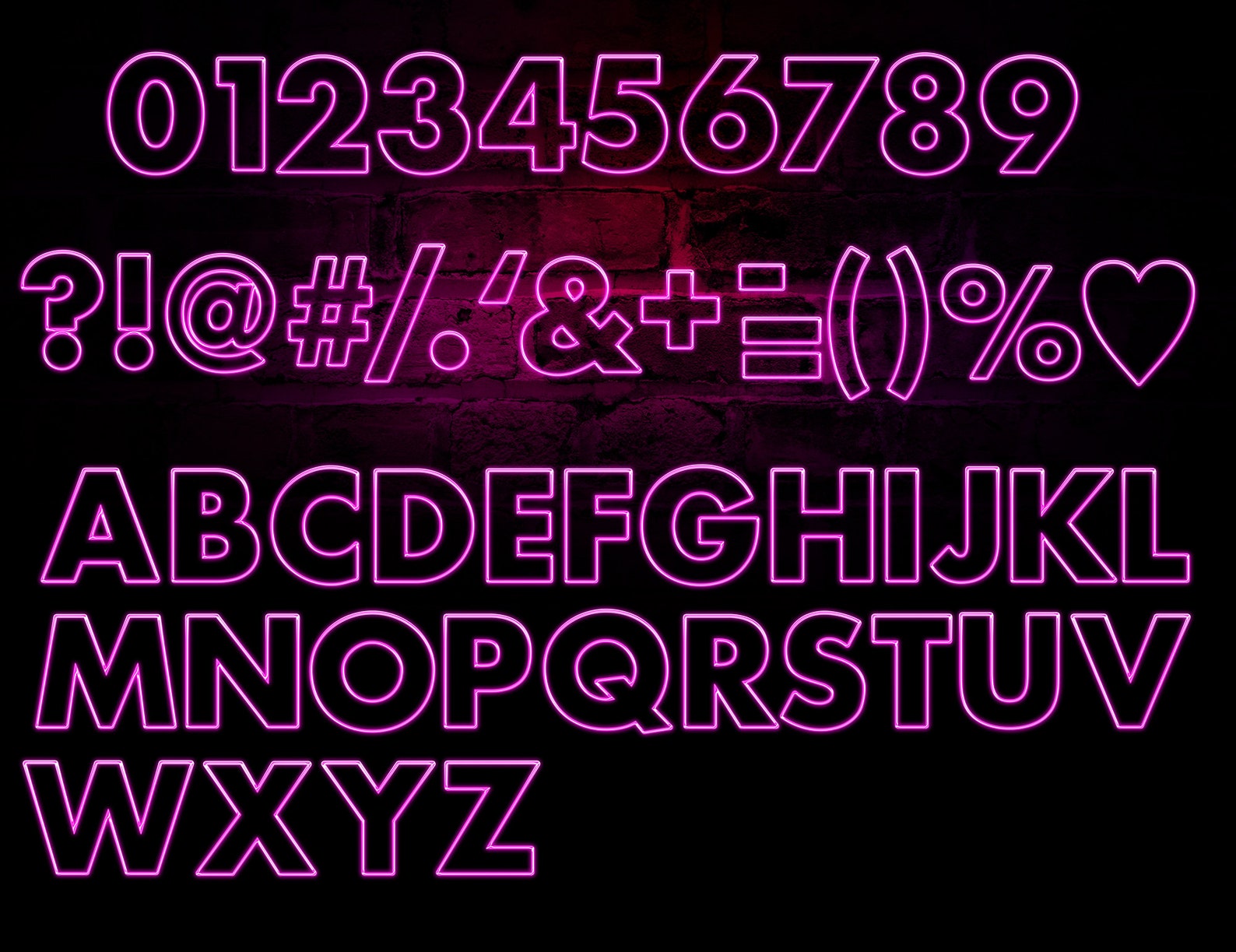 Neon Alphabet Clipart Neon Letters Neon Font Clipart Pink | Etsy Canada