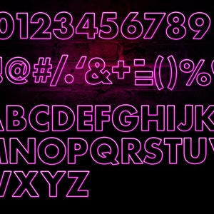 Neon Alphabet Clipart, Neon Letters, Neon Font Clipart, Pink Font, Pink ...