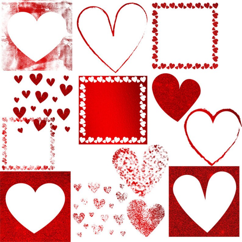 Red Heart Clip Art Valentines Clipart Love Clipart Design - Etsy