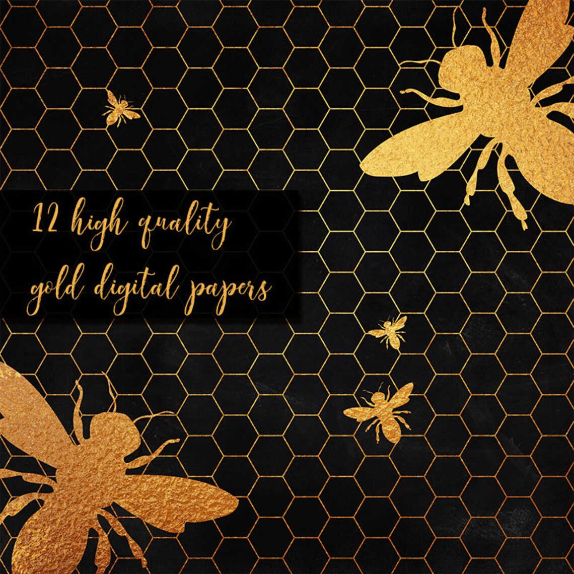 Bumble Bee Digital Paper Clipart Honey Paper Pack Honeycomb | Etsy