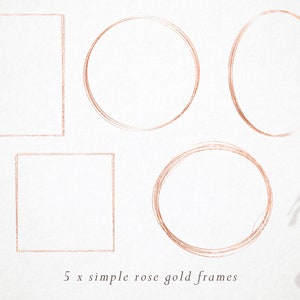 Rose Gold and Watercolor Frame Overlays, Rose Gold Foil Frames, Rose ...