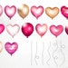 Heart Balloons Clipart, Love Balloons Clip Art, Balloons With Hearts ...