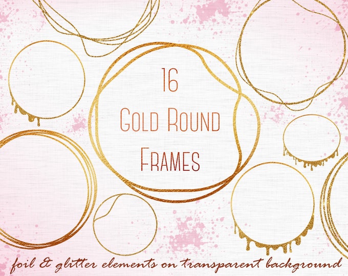 Gold Circle PNG JPG Gold Foil Overlay Circle Clipart Gold Circle Frame ...