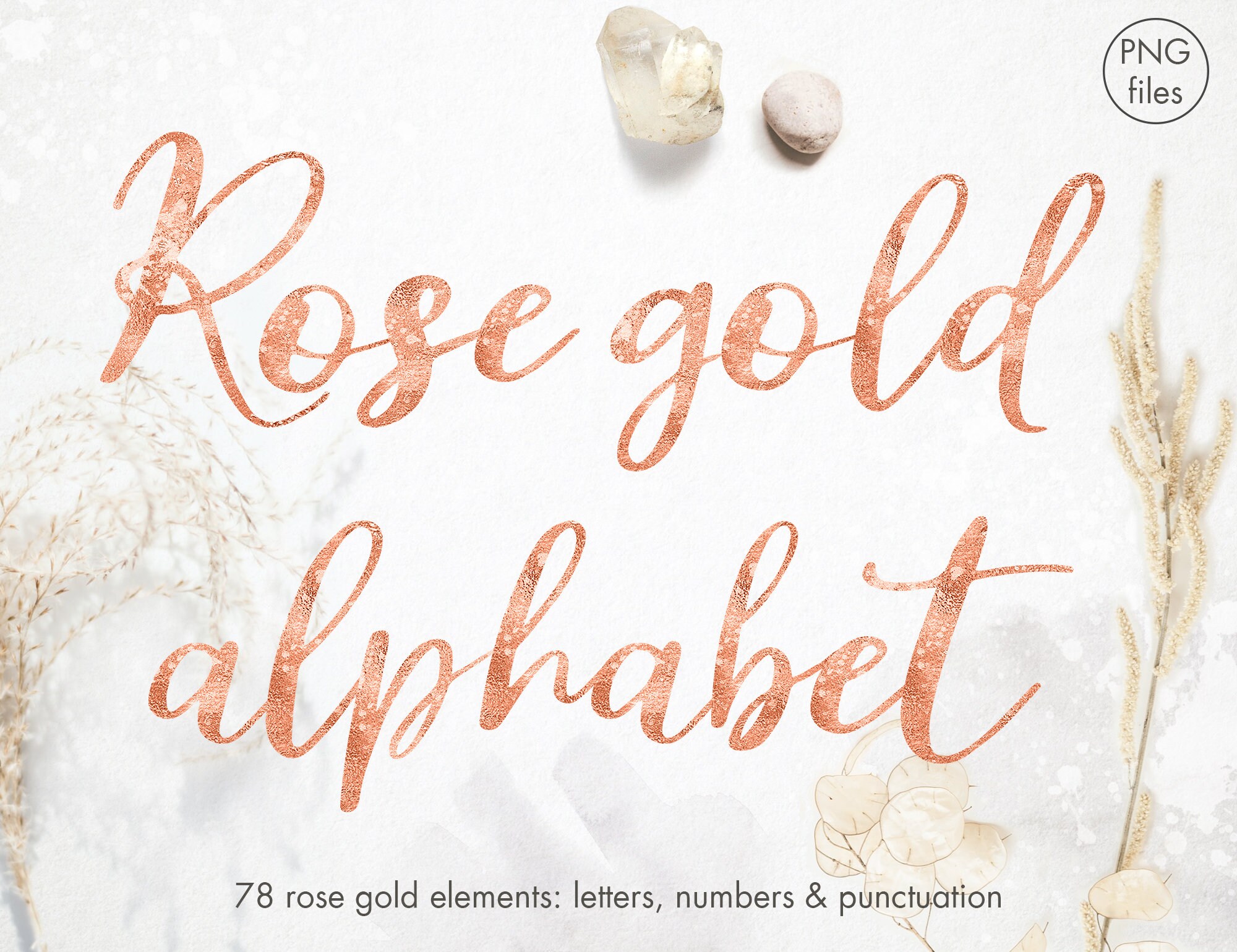 Rose Gold Alphabet Clipart Rose Gold Letter Overlays Rose | Etsy