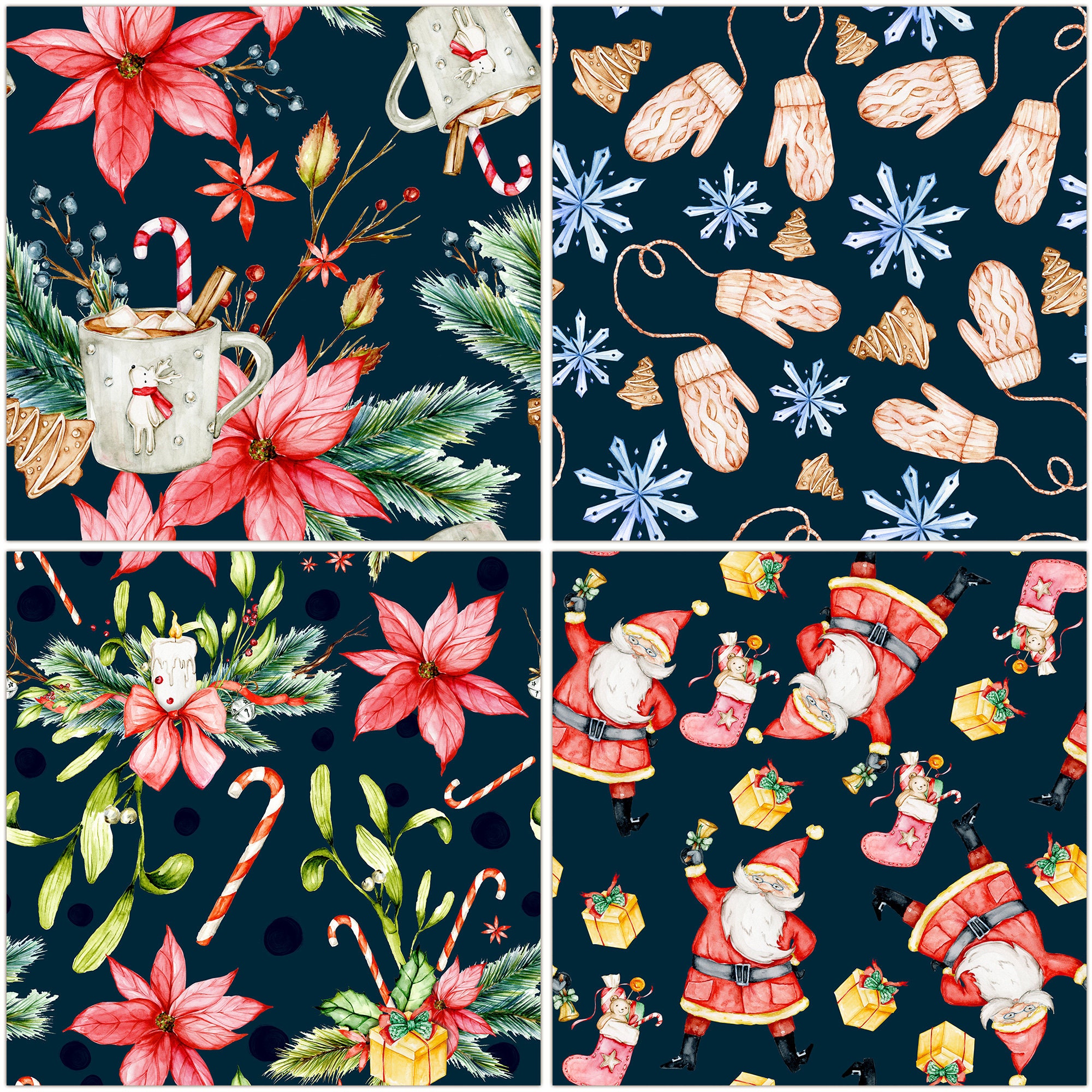 Winter Seamless Digital Paper Christmas Clipart Christmas - Etsy