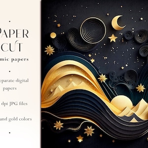 Cosmic Paper Cut Backgrounds, Galactic Paper Cut Designs, Cosmic ...