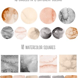 Watercolor Shapes, Watercolor Brush Strokes Clipart, Circle, Square ...
