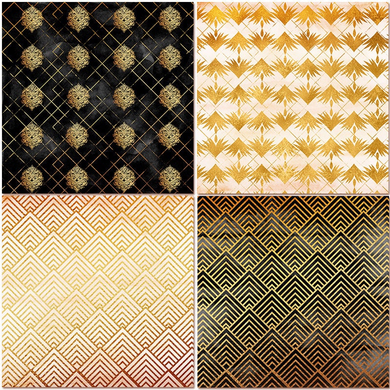 Gold black digital paper clipart Gold papers Gold digital | Etsy