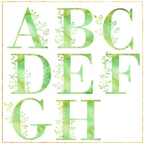 Watercolor Monogram Alphabet Clipart, Monogram Floral Watercolor ...