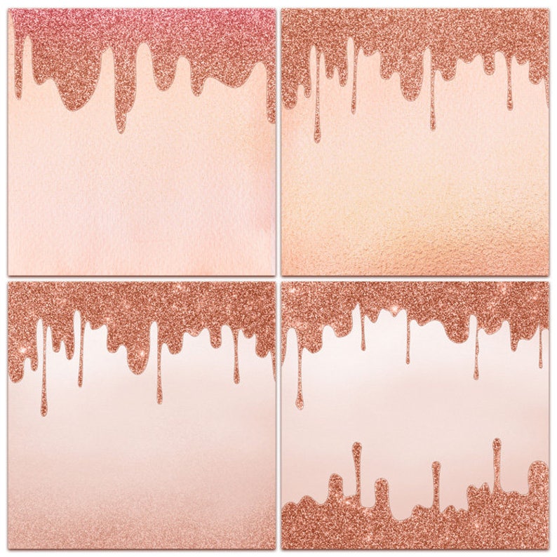 Rose Gold Glitter Paper Glitter Topping Texture Rose Gold | Etsy