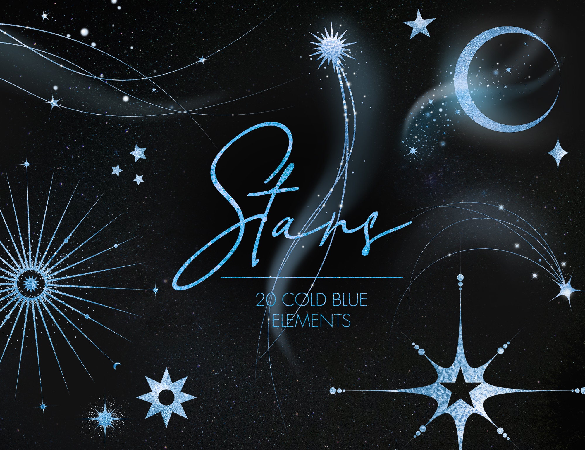 Blue Star Clusters Clip Art