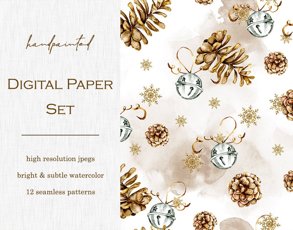 Christmas Seamless Digital Paper Winter Clipart Christmas - Etsy