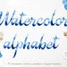 Blue Watercolor Alphabet Clipart, Watercolor Letters Clipart ...