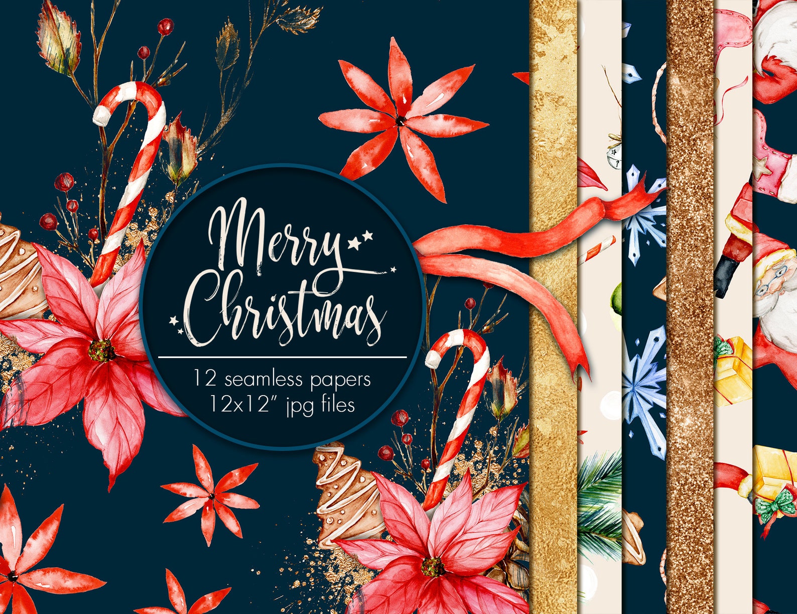 Winter Seamless Digital Paper Christmas Clipart Christmas - Etsy