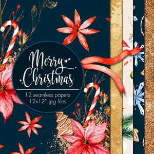Winter Seamless Digital Paper, Christmas Clipart, Christmas Patterns ...
