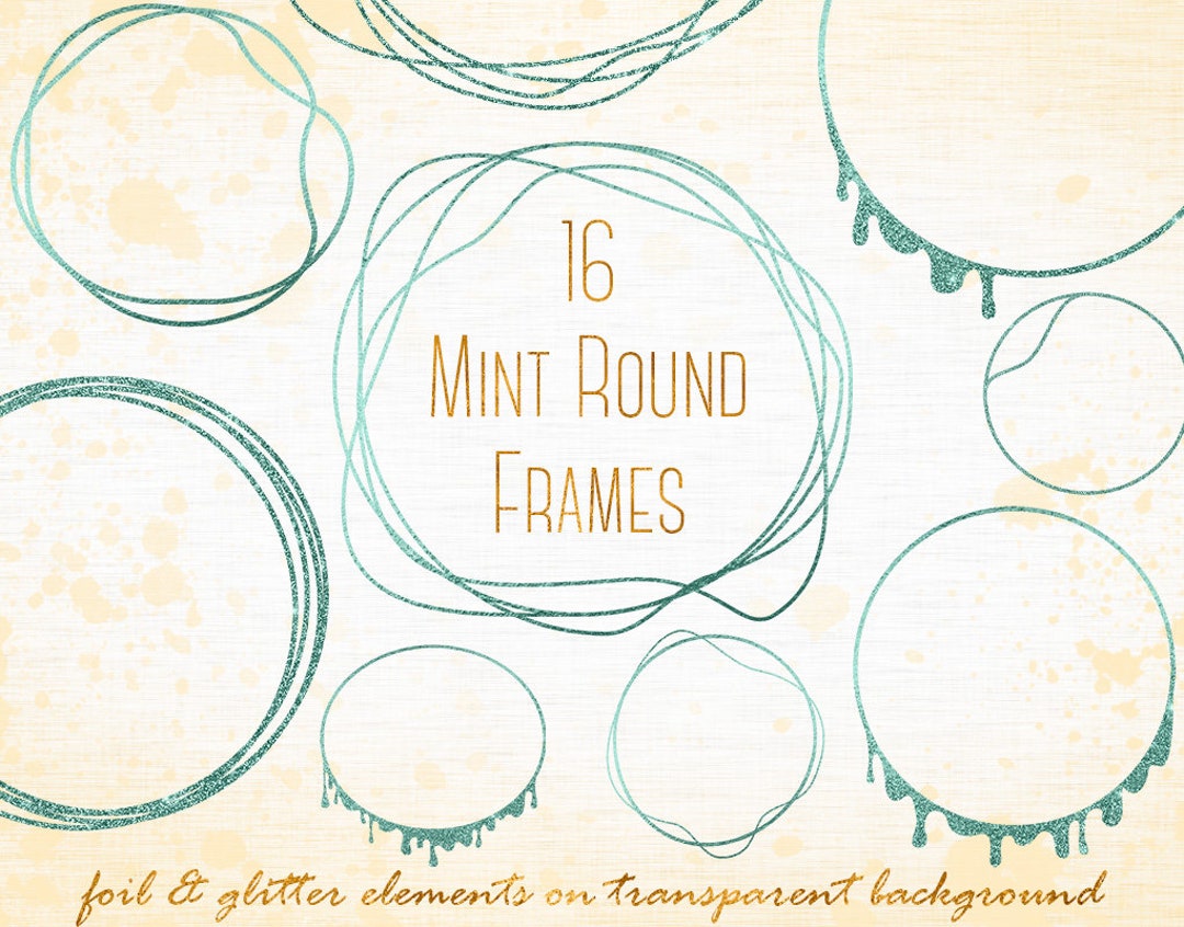 Mint Round Frames Clipart, Mint Circles Clipart, Circle, Frame Overlays ...