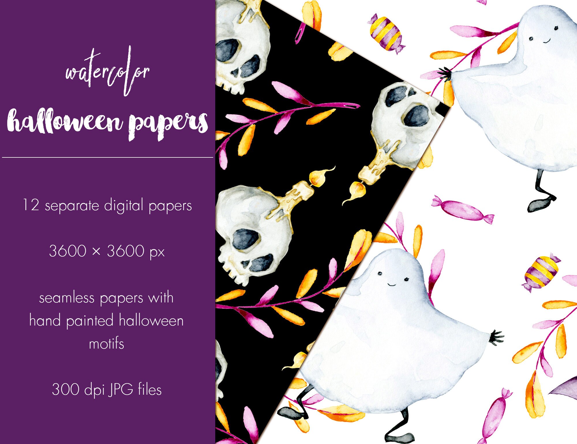 Halloween Seamless Patterns Halloween Digital Papers Fall - Etsy