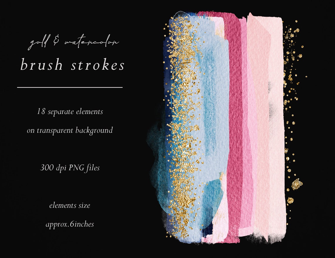 Rainbow Brush Strokes Clipart Rainbow Watercolor Brush - Etsy