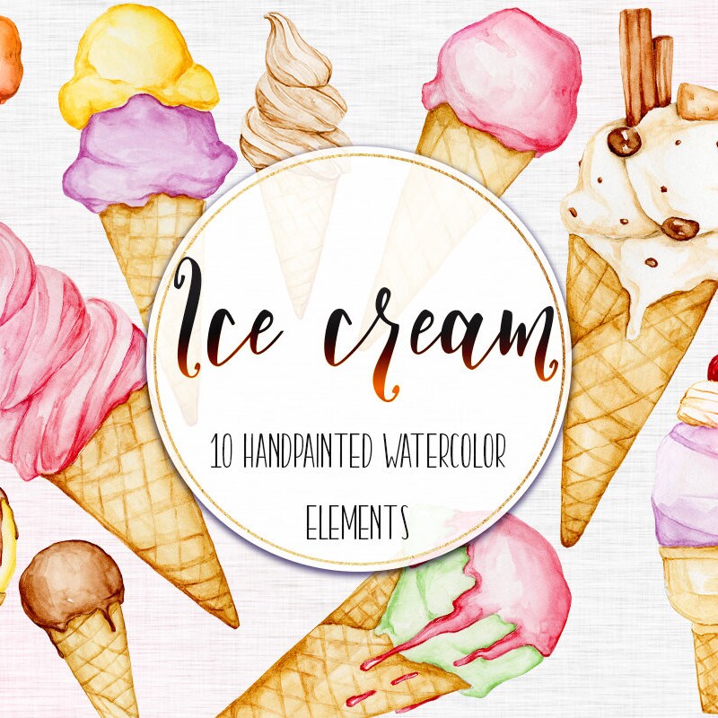 Ice Cream Clipart - Etsy