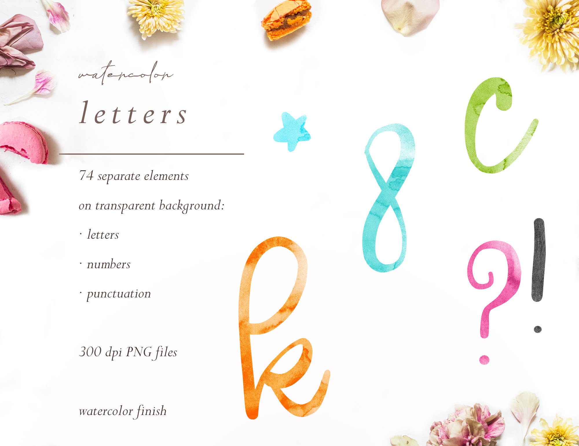 Rainbow Watercolor Alphabet Clipart Watercolor Letters - Etsy