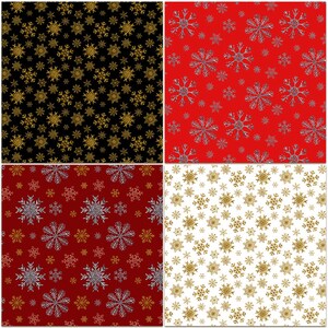 Snowflake Digital Paper Clipart, Christmas Paper Pack, Christmas ...