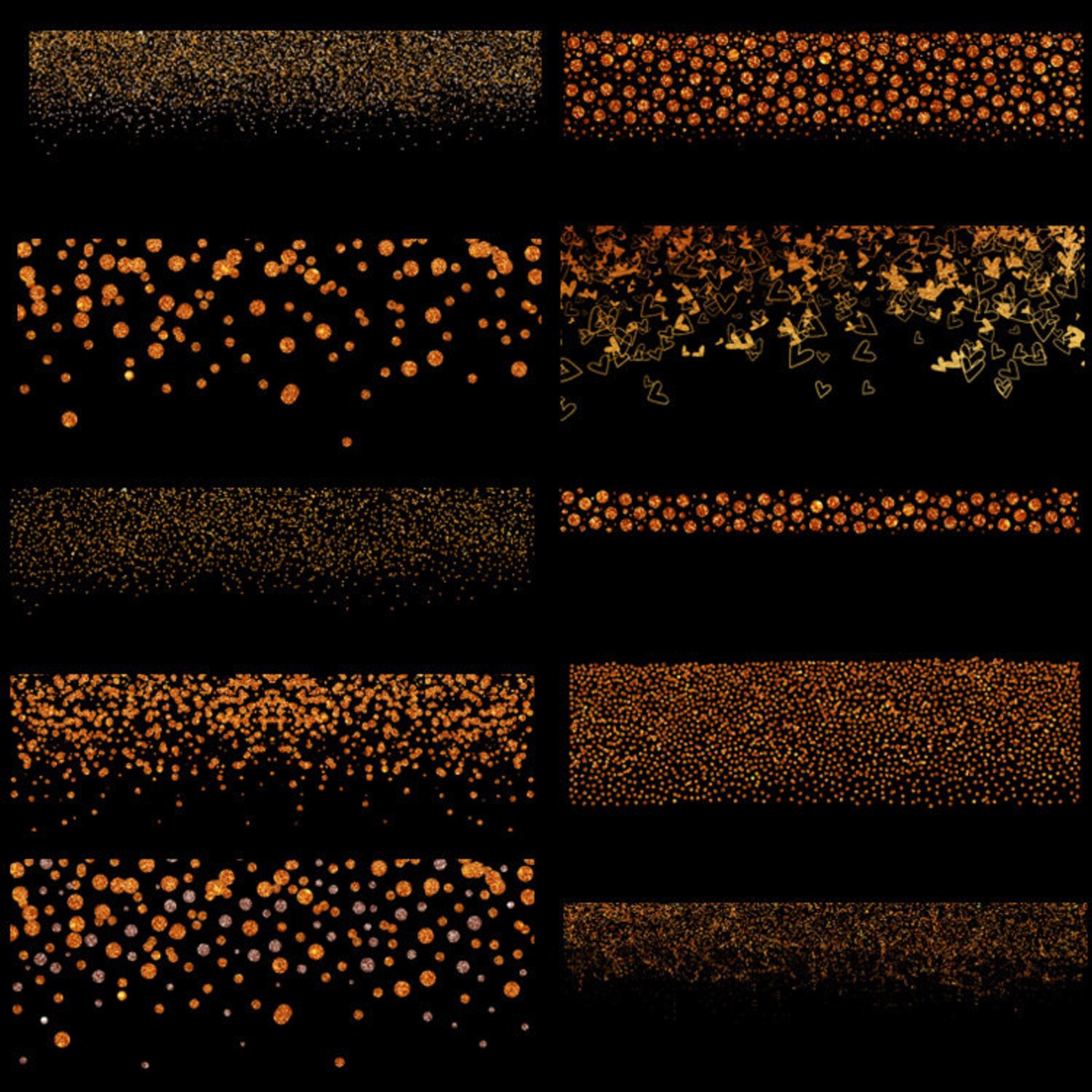 Copper Confetti Borders Clipart Confetti Clip Art Copper - Etsy