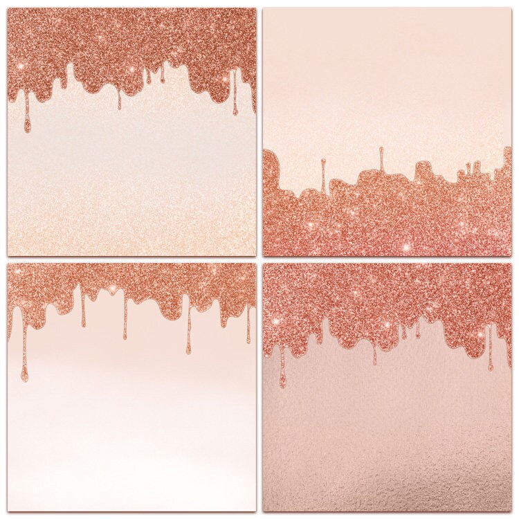 Rose Gold Glitter Paper Glitter Topping Texture Rose Gold | Etsy