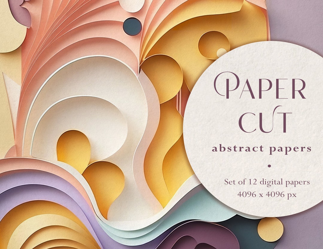 Pastel Paper Cut Backgrounds With Waves, Organic Wallpaper, Paper Cut ...