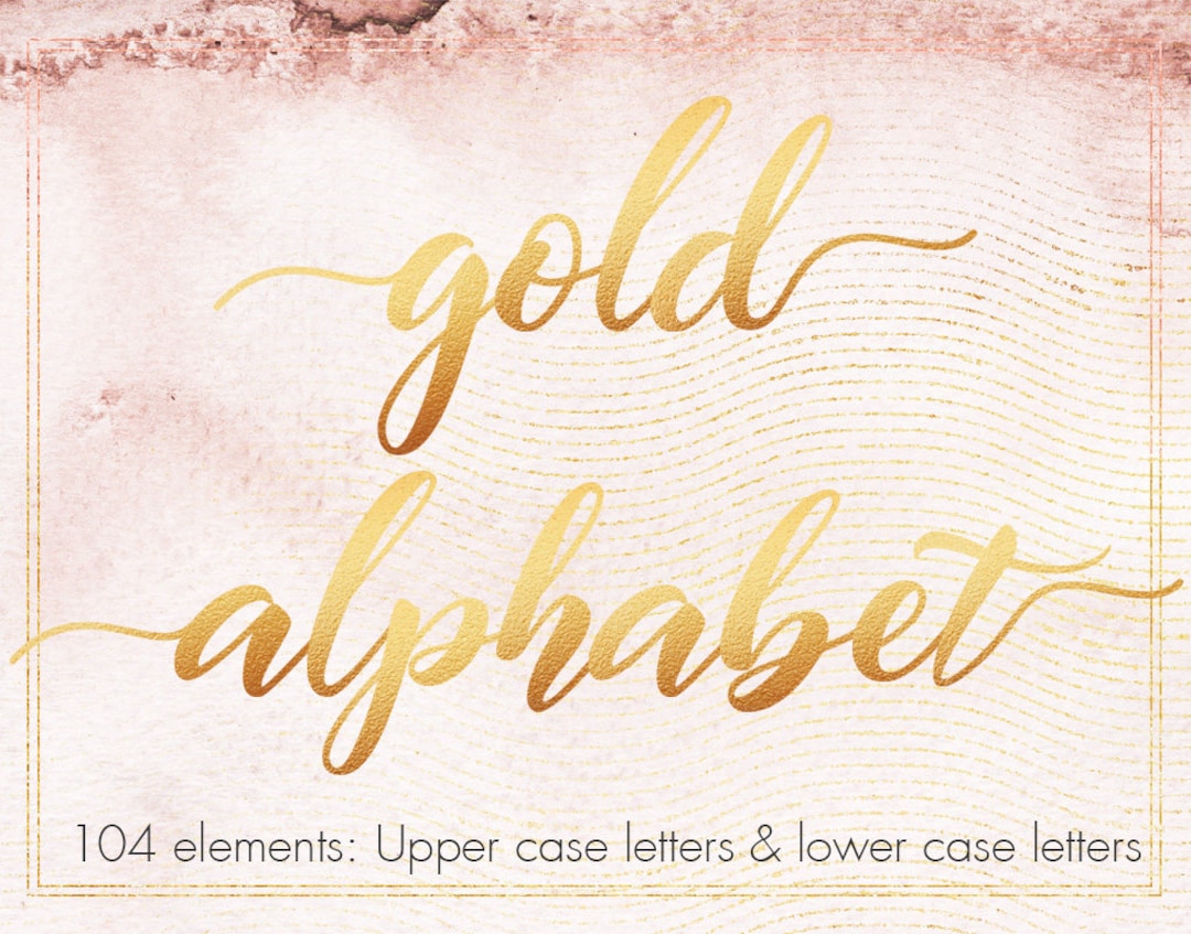 Gold Alphabet Clipart, Gold Font Clipart, Gold Foil Alphabet, Gold ...