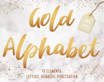 Gold Letters, Gold Foil Alphabet, Gold Alphabet, Wedding Clipart ...