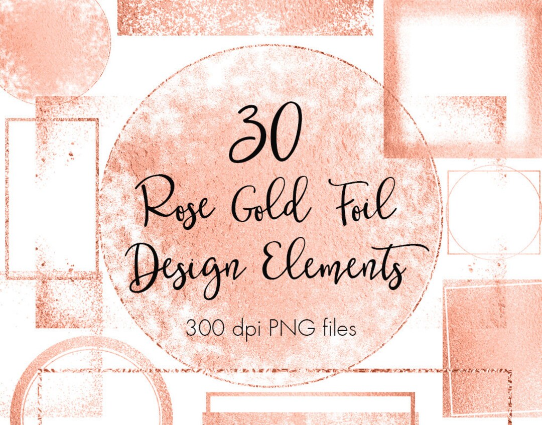 Rose Gold Design Elements Clipart, Rose Gold Foil Design Elements, Rose ...