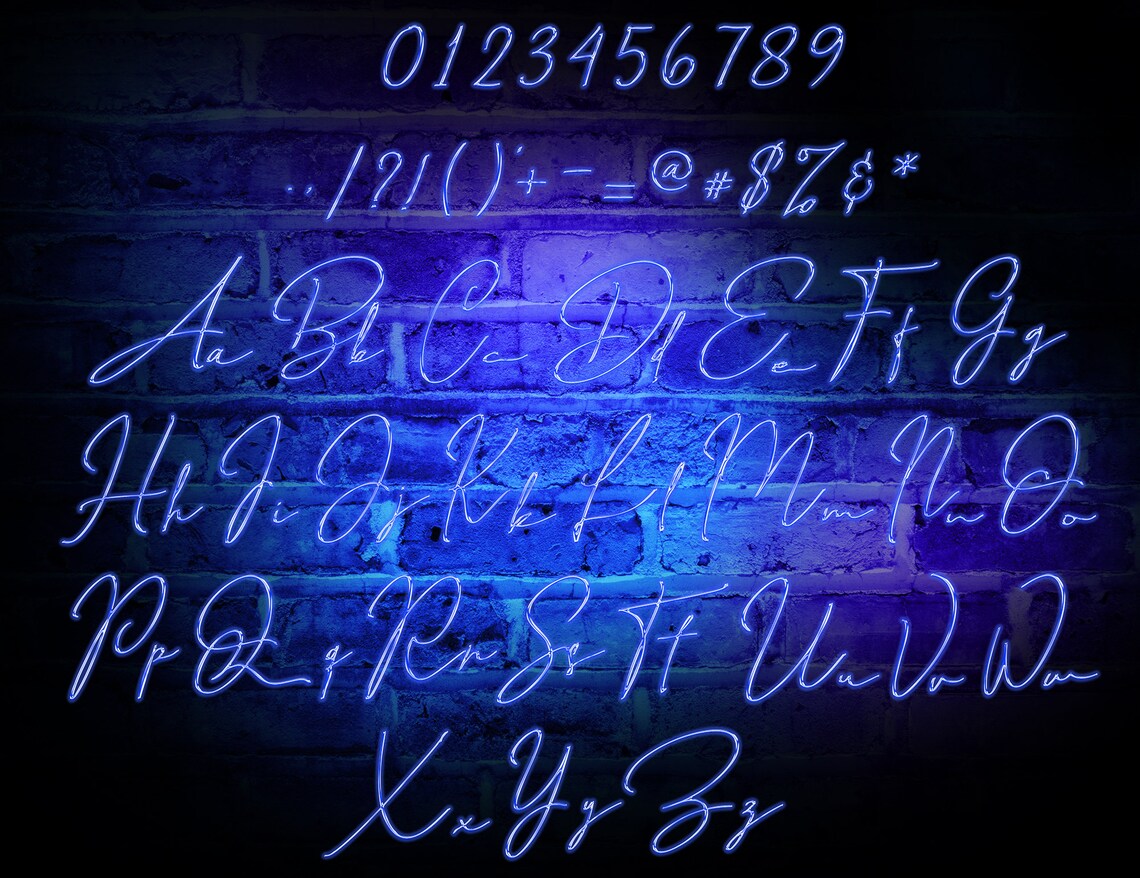 Neon Alphabet Clipart Neon Letters Clipart Digital Neon | Etsy