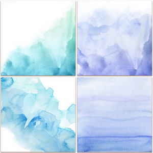 Blue Ombre Watercolor Digital Paper, Watercolor Texture, Watercolor ...
