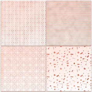 Rose Gold Digital Paper Pack, Rose Gold Paper Clipart, Rose Gold ...