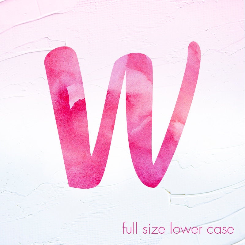 Pink Watercolor Alphabet Clipart Watercolor Letters Pink - Etsy