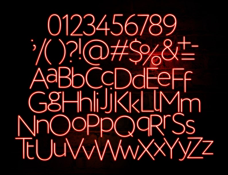 Neon Alphabet Clipart Neon Font Neon Letters Clipart Neon | Etsy