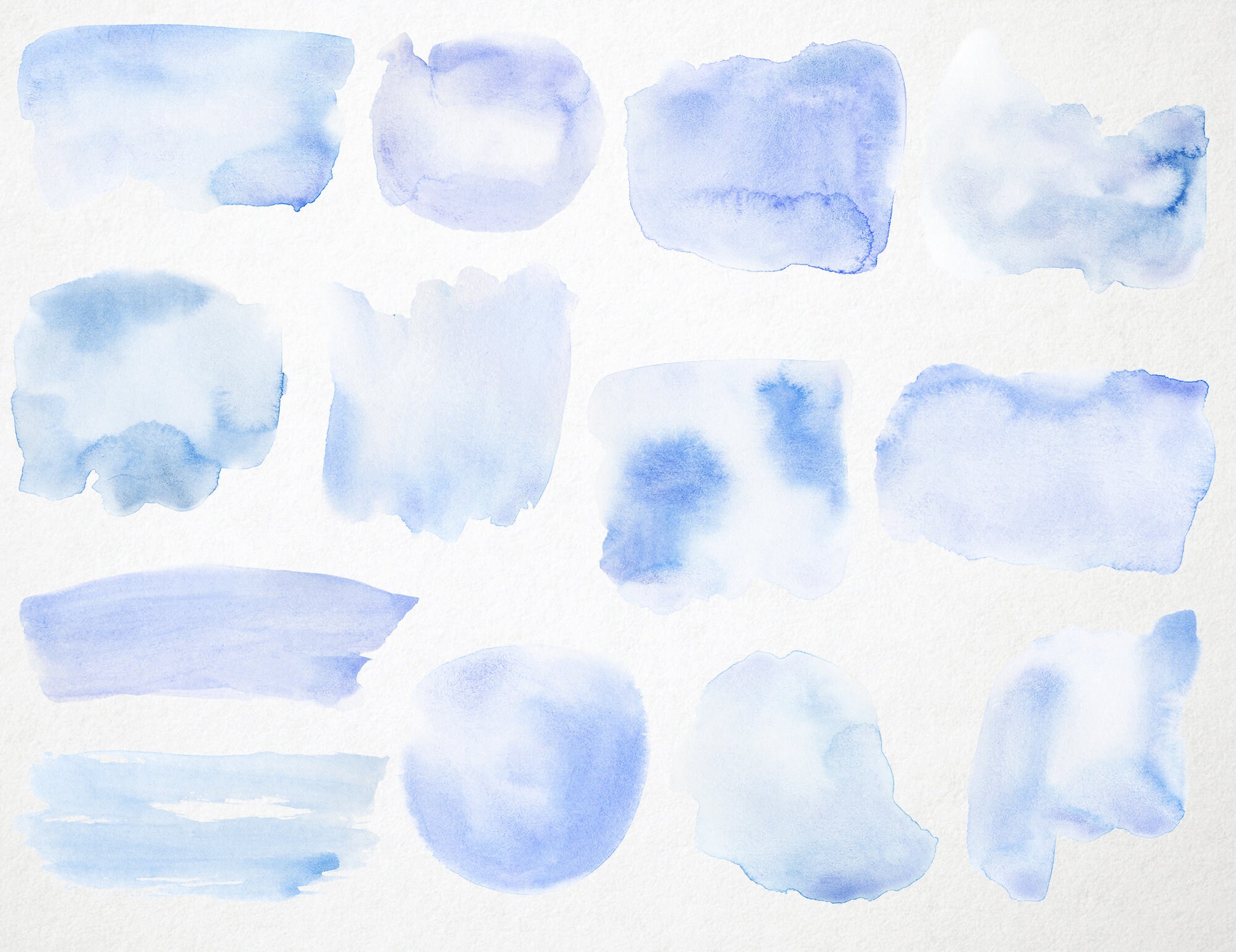 Baby Blue Watercolor Shapes on Transparent Background - Etsy