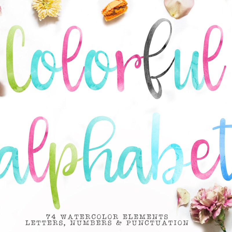 Colorful Alphabet Png - Etsy