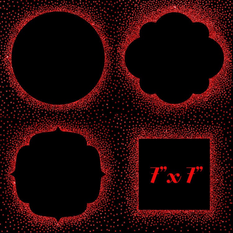 Red Metallic Confetti Frames Clipart Red Christmas Confetti - Etsy