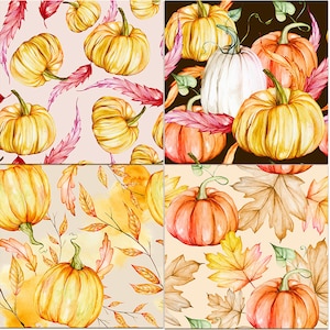 Autumn Seamless Digital Paper, Pumpkin Paper, Seamless Background ...