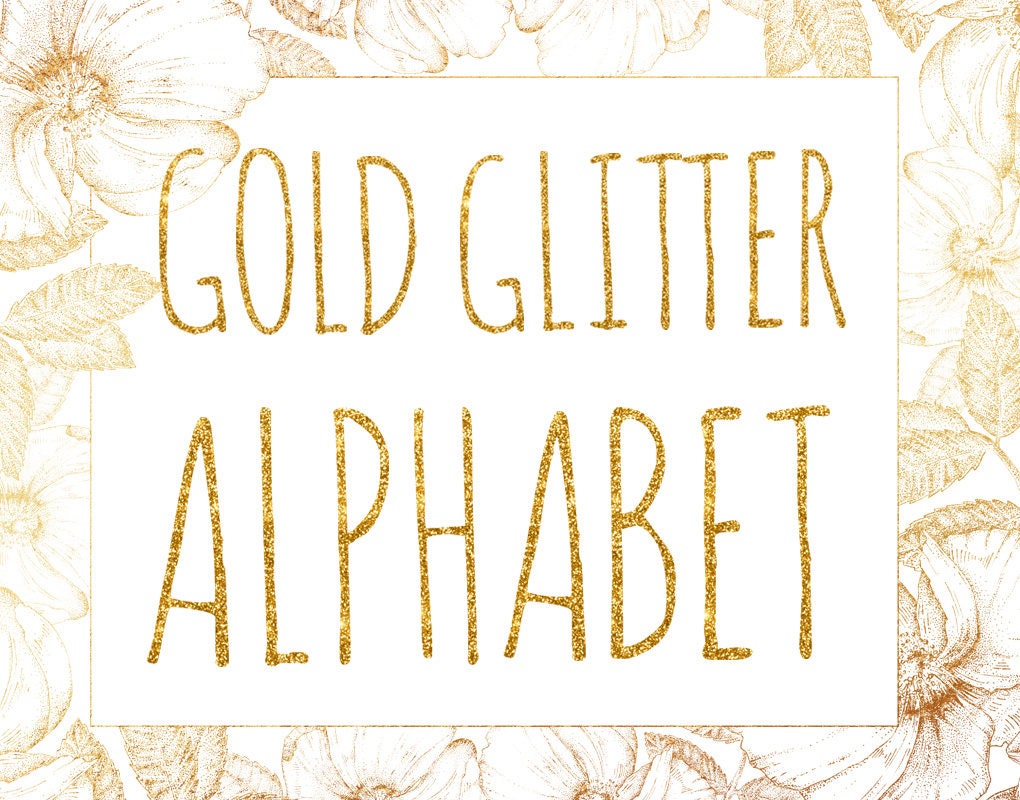 Gold Alphabet Clip Art Gold Glitter Alphabet Gold Letters - Etsy