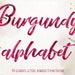 Burgundy Alphabet Clip Art Red Alphabet Clipart Font | Etsy