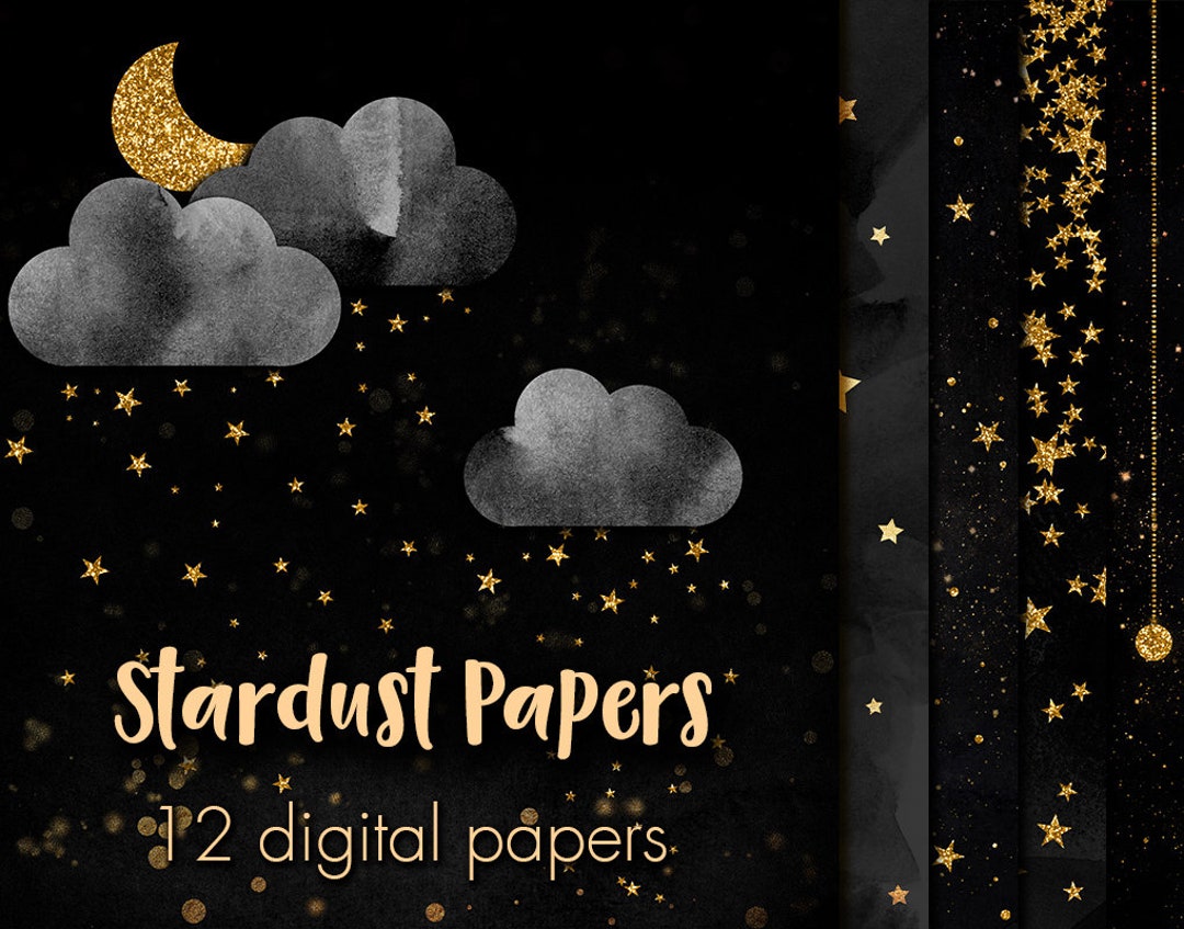Night Sky Digital Paper Clipart, Stardust Paper, Night Sky Wallpaper ...