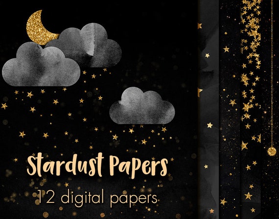 Night sky digital paper clipart Stardust paper Night sky | Etsy