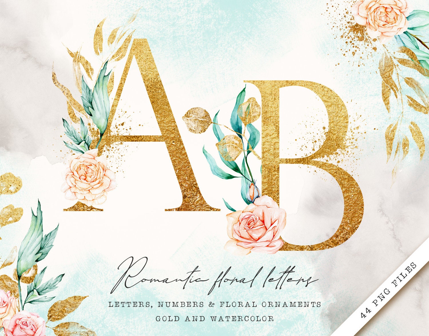 Paper, Party & Kids Embellishments Alphabet Clipart Watercolor Alphabet ...