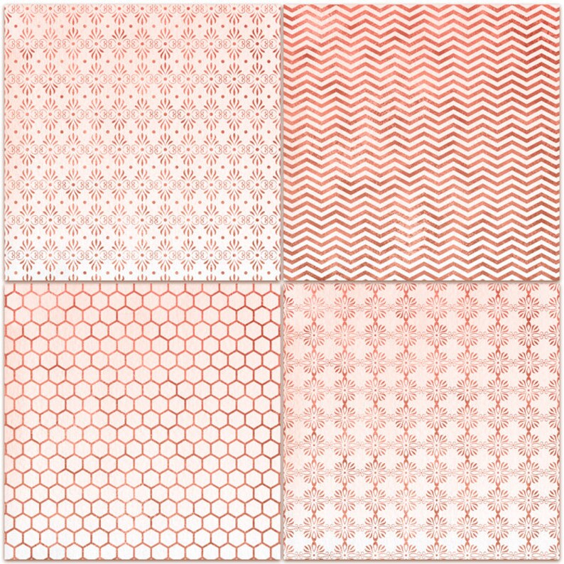 Rose Gold Texture Digital Paper Pack, Abstract Patterns (digital ...