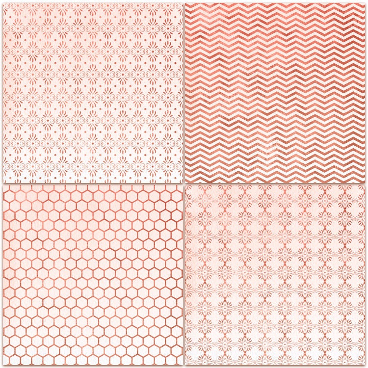 Rose Gold Digital Paper Pack Rose Gold Paper Clipart Rose | Etsy