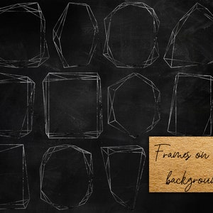 Black Geometric Frames Clipart, Black Crystal Frames Clip Art, Design ...