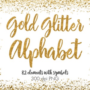 Buy 3 Pay for 2, Gold Alphabet Clip Art, Gold Glitter Alphabet, Gold ...