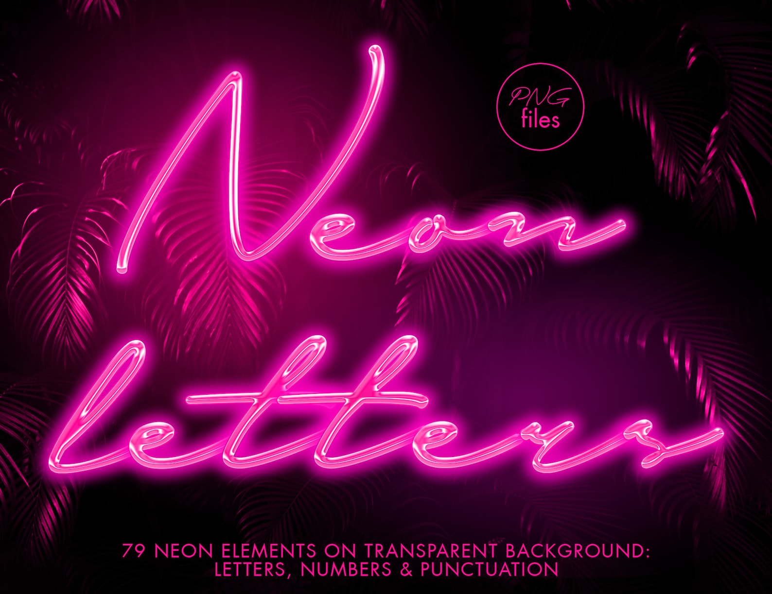 Pink Neon Alphabet Clipart: PNG Letter Overlays (digital Download) - Etsy